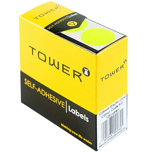 Tower Colour Code Labels C25 Fluorescent Lime ValueCity Tower Colour Code Labels C25 Fluorescent Lime ValueCity