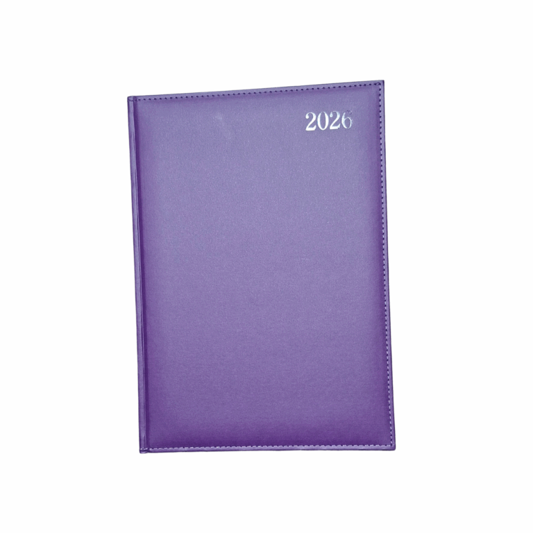 2026 Padded & Stitched Diary A4 Purple - ValueCity Wholesalers